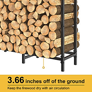 LIANTRAL Firewood Rack Indoor, 2.6ft Small Fire Wood Log Rack Stand for Fireplace Outdoor Firewood Storage Bracket Holder
