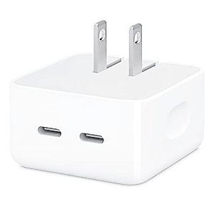 iPhone 35W Dual USB-C Port Compact Power Adapter, PD 3.0 GaN Foldable USB Type C Plug Fast Wall Charger Block for iPhone 14 13 12 11 Pro Max Plus Mini, iPad, AirPods, MacBook Air and More