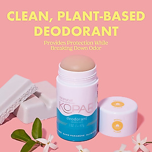 Kopari Aluminum Free Coconut Deodorant, Non Toxic & Clean Plant-Based, No Aluminum, Parabens or Baking Soda, Long Lasting Protection, Beach 2 Pack
