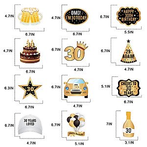 Tifeson 30th Birthday Decorations Hanging Swirls - 36 Pcs Dirty 30 Birthday Party Swirls - Happy 30th Birthday Party Decoration Supplies