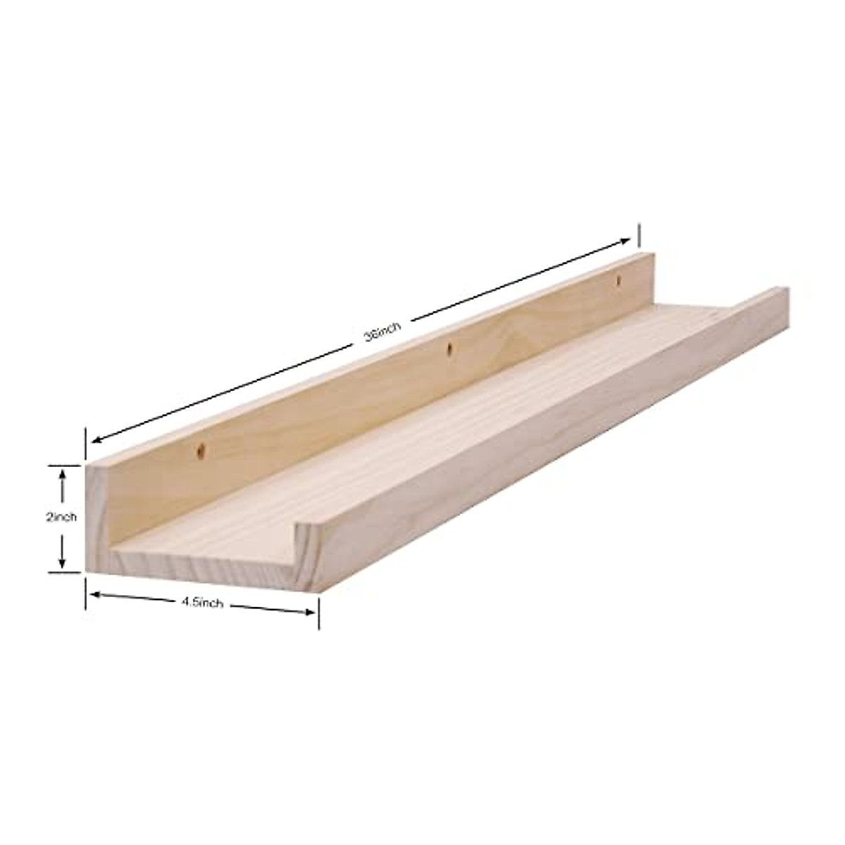 FISHFRUIT 36-in Floating Shelf, Wall-Mounted Wall Shelf, Picture Ledge, 3-Piece of The Same Size for Home Decoration, Bedrooms, Office, Living Room