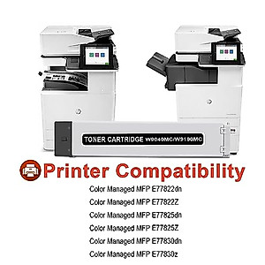 W9040MC Black Toner Cartridge, W9190MC High Capacity Toner Cartridge, Compatible Replacement for Managed MFP E77822dn MFP E77822Z MFP E77825dn MFP E77825Z MFP E77830dn Printer.(1 Pack/ Black )