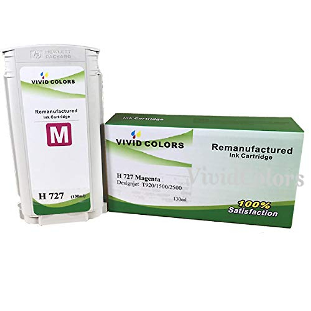 Vivid Colors Set of 6 Remanufactured H 727 Inkjet Cartridges for H Designjet T920 Printer 130ml Ink Tanks