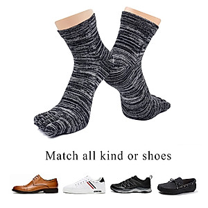 Artfasion Men's Toe Socks Cotton Fun Casual Athletic Running Ankle Five Finger Crew Socks 5 Pair