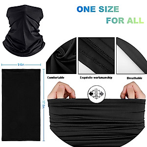 6 Pack Neck Gaiter Balaclava Bandana Gator Face Mask Scart Cover Breathable Sun Protection Headwear for Men Women (6 Pack Mix Color)