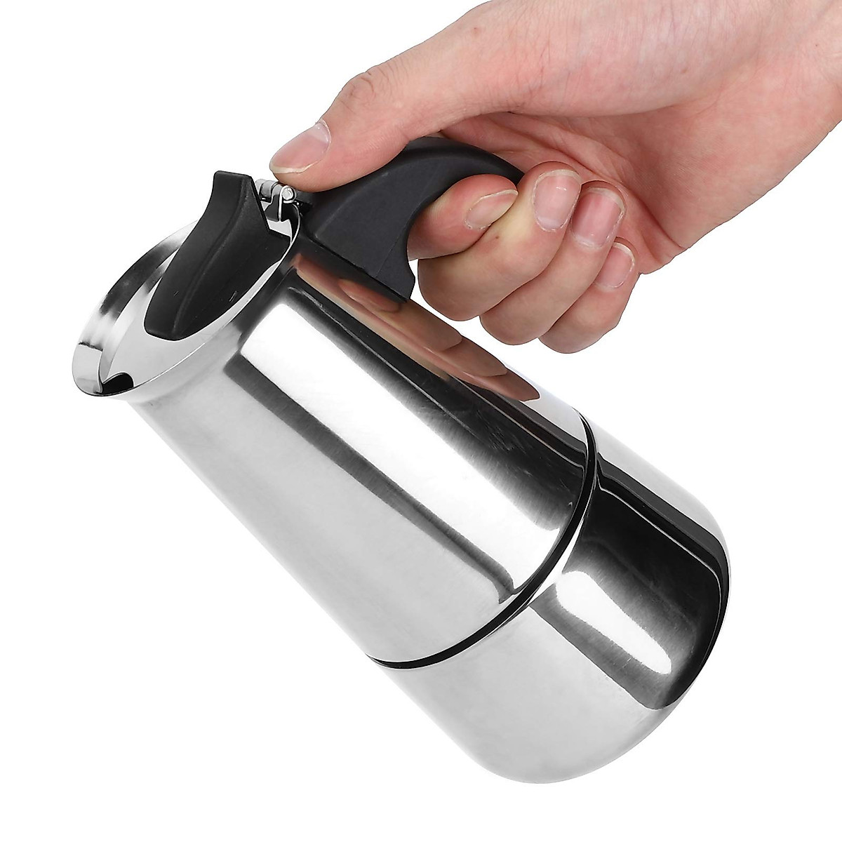 OUKENS Stovetop Espresso Maker, 4cup/200ml Italian Classic Coffee Maker Stainless Steel Moka Pot Percolator Coffee Pot Coffee Kettle Pot for Home Kitchen Induction