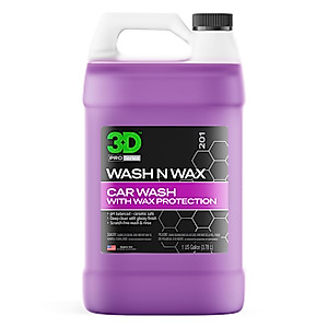 3D Wash N Wax Car Wash Soap - pH Balanced, Easy Rinse, Scratch Free Soap with Wax Protection - 1 Gallon