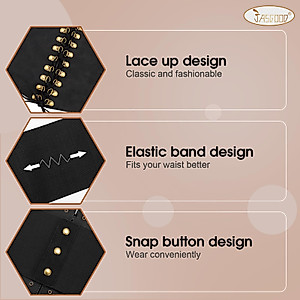 JASGOOD Women Wide Corset Belt Elastic Waist Belt Lace-up Tied Waspie Costume Belt
