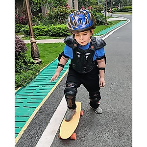 Kids Dirt Bike Gear Chest Protector Motocross Gear Motorcycle Armor Vest Elbow Guard Knee Shin Guard Pads Youth Motorcycle Protective Gear (Black, L:(Height:51.18"-57.08"))