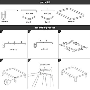 pettycare Outdoor Elevated Dog Bed Cot, Raised Dog Cots Beds, No Screws, Stable Frame & Durable Supportive Teslin Recyclable Mesh, Breathable, Indoor and Outside Pet Beds, Fits up to 85 lbs
