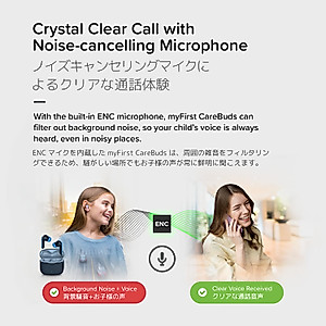 myFirst 2024 New Wireless Earbuds for Kids CareBuds Bluetooth Earbuds with 85db Volume Limit Anti-Lost Strip Suitable for Kids Adults with Multiple Ear Tips (Cotton Candy Mix)