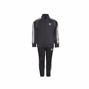 adidas Originals unisex-child Adicolor Superstar Tracksuit Black/White 4T