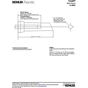 Kohler K-3962-CP Toobi Bath Spout, Polished Chrome