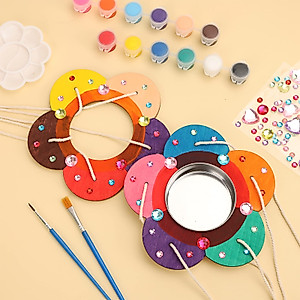 HOLICOLOR 4 Pack Arts and Crafts Bird Feeders Wooden DIY Painting Kits Garden Outdoor Activities for Children Girls Boys Easter Gift Age 3-5 4-8 8-12