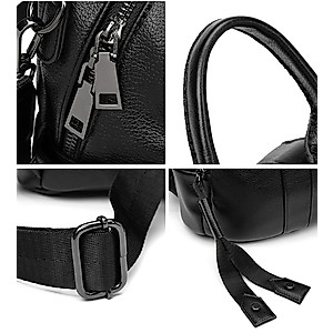 Mn&Sue Black Backpack Purse for Women Small Size Leather Backpack Fashion Shoulder Bags Rucksack (Style - A)