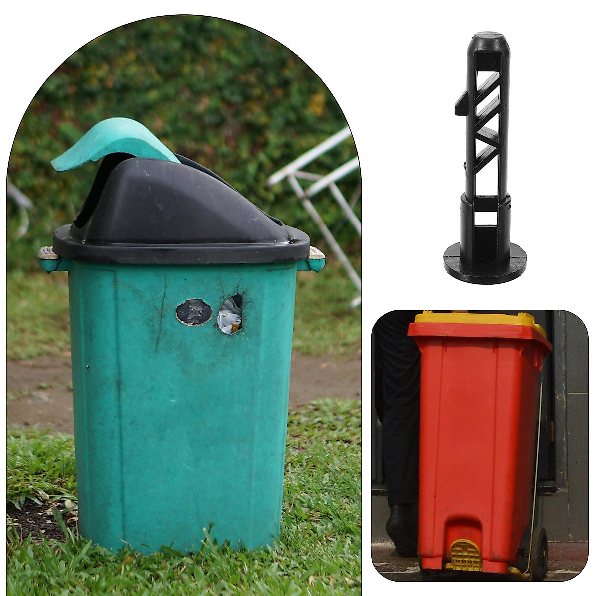 PartyKindom 4pcs Trash Can Latch Dustbin Lid Latch Wheelie Trash Hinges Garbage Can Latches Trash Bins Accessories Dust Bin Hinge Pin Wheelie Bin Lid Pin Trash Can Lock Trash Bin Latch Plastic