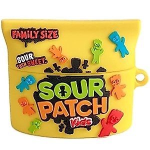 VARWANEO Case for Airpods Pro, Soft PVC 3D Cute Funny Fun Cartoon Food Drink Design Kawaii Airpods Cover Case with Keychain, Cool Cute Unique Cartoon for Kids Teens Boys Girls (Yellow Candy)