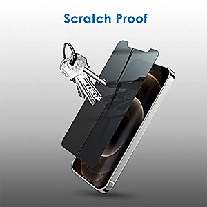 JETech Privacy Screen Protector for iPhone 12 Pro Max 6.7-Inch, Anti Spy Tempered Glass Film, 2-Pack