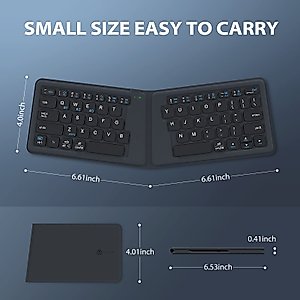 iClever Ergonomic Foldable Keyboard, BK06 Foldable Keyboard Bluetooth, Ultra Slim, Comfortable Natural, Portable Split Keyboard for iPhone, iPad, Tablet, Laptop
