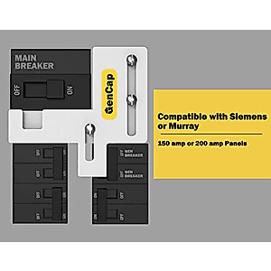 GenCap Generator Interlock Kit Compatible with Murray or Siemens 150 amp or 200 amp Panels, for Safe Usage of Portable Power During Outage