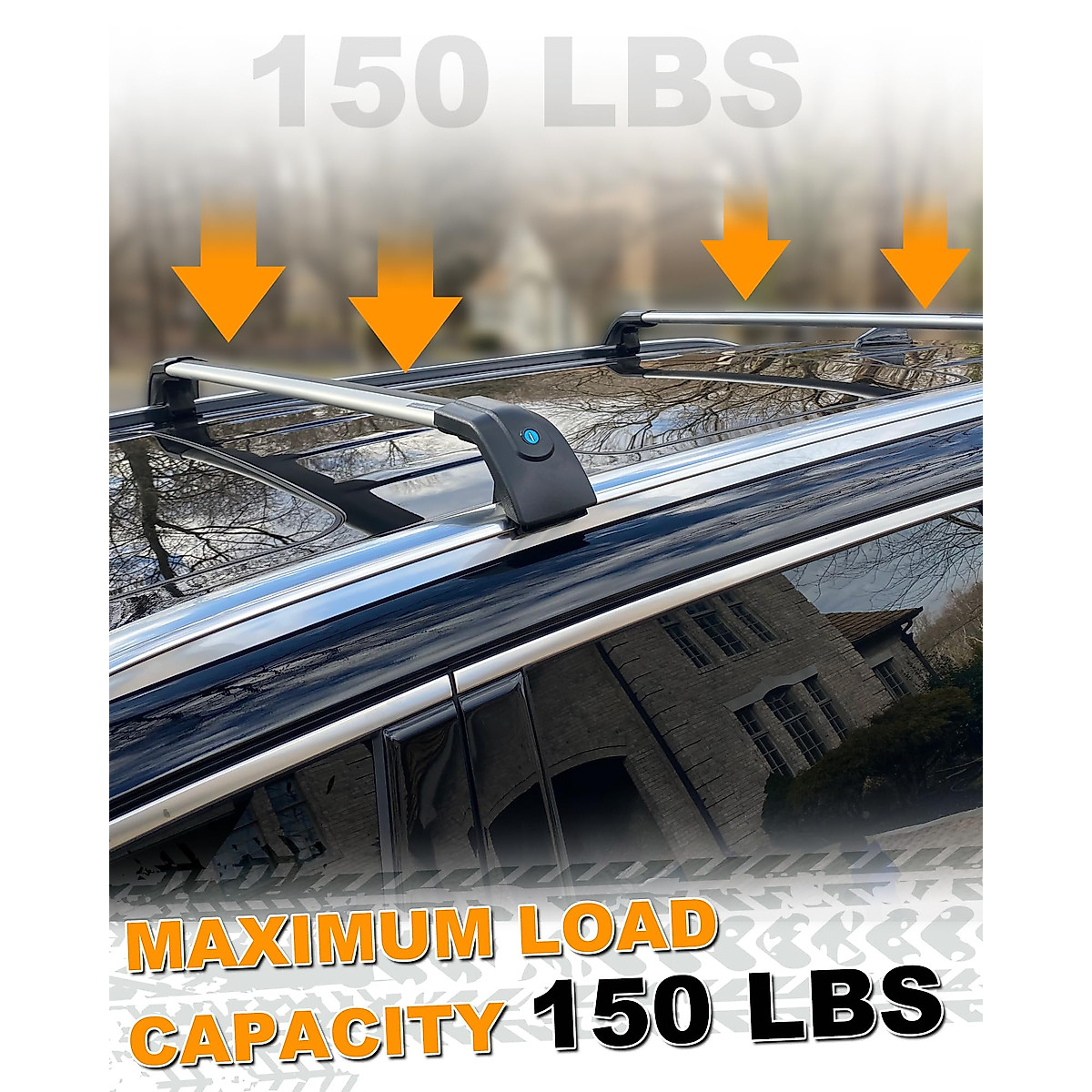 Snailfly Adjustable Cross Bars Roof Rack Luggage Carrier Fit for Ford Edge 2015-2024