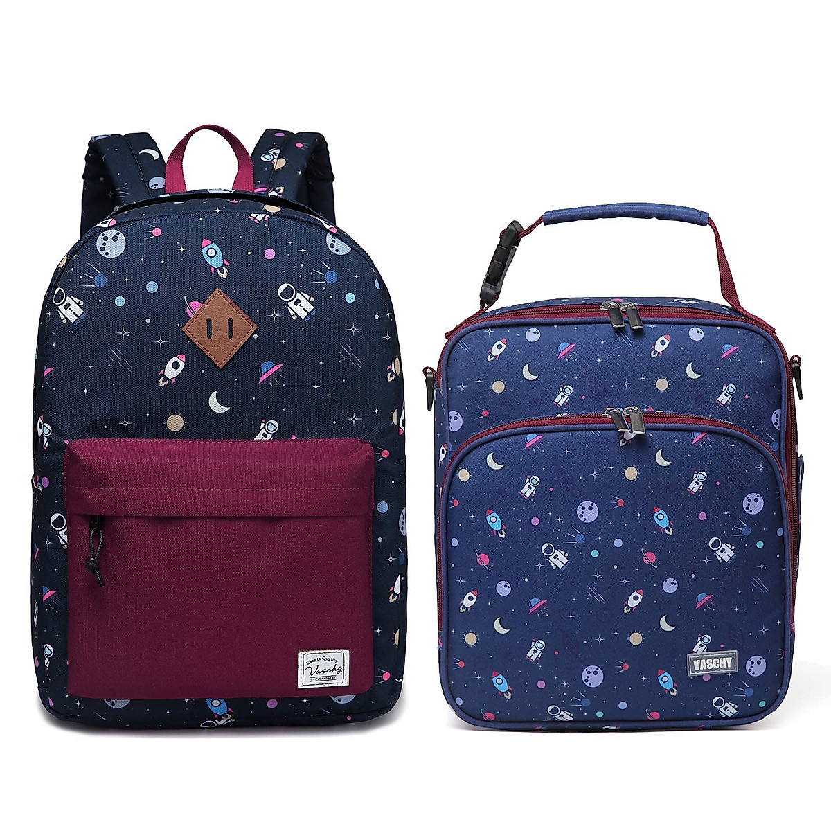 VASCHY Preschool Backpack and Cute Neoprene Lunch Bag Bundle