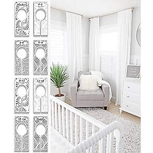 Closet Dividers for Baby Clothes by YardieBaby - Set of 8 Baby Clothing Size Age Hanger Dividers from Newborn Infant to Toddler Months Boys/Girls Nursery Closet Organizer (Neutral)