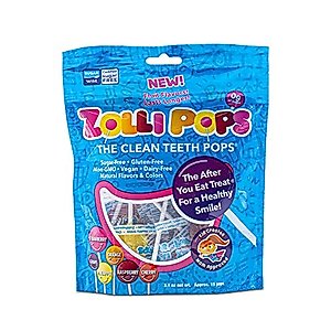Zollipops Clean Teeth Lollipops - AntiCavity Sugar Free Candy with Xylitol for a Healthy Smile Great for Kids, Diabetics and Keto Diet. Natural Fruit Variety, 3.1 Ounce