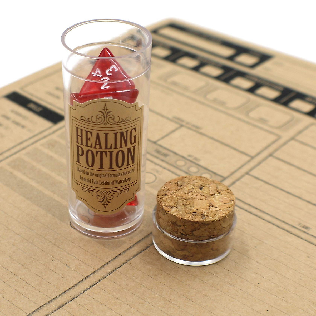 Healing Potion D4 Dice Bottle - D&D Role Play Accessory