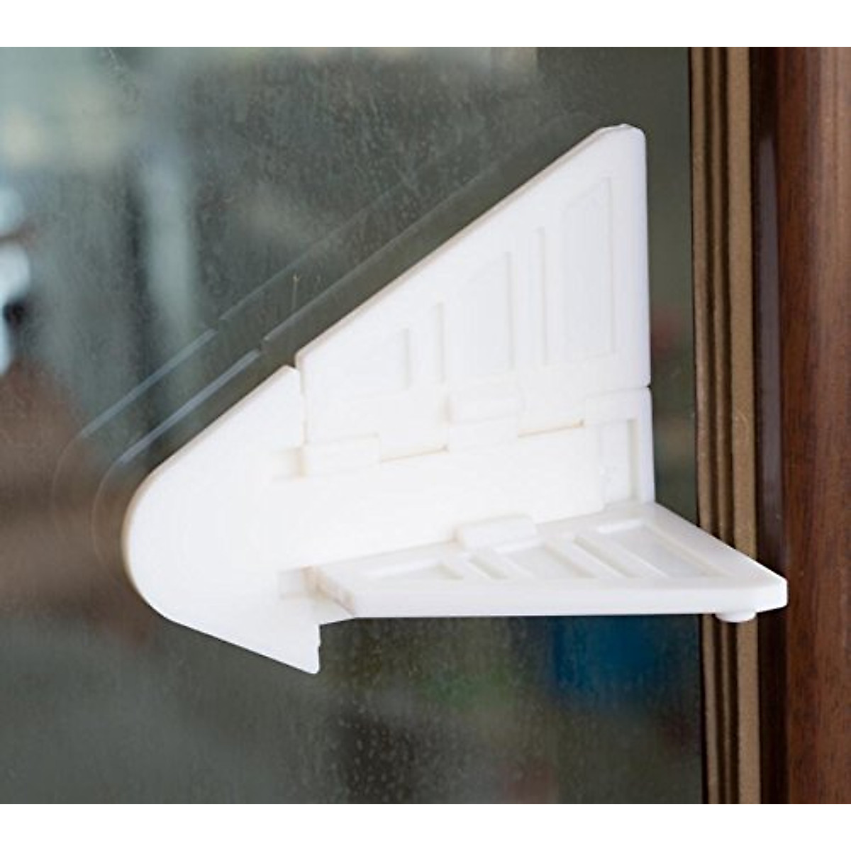 Alamic Adhesive Sliding Door Lock for Patio, Closet, Windows, RV, Baby Proof Child Safety Latch, No Tools Needed, White - 6 Pack