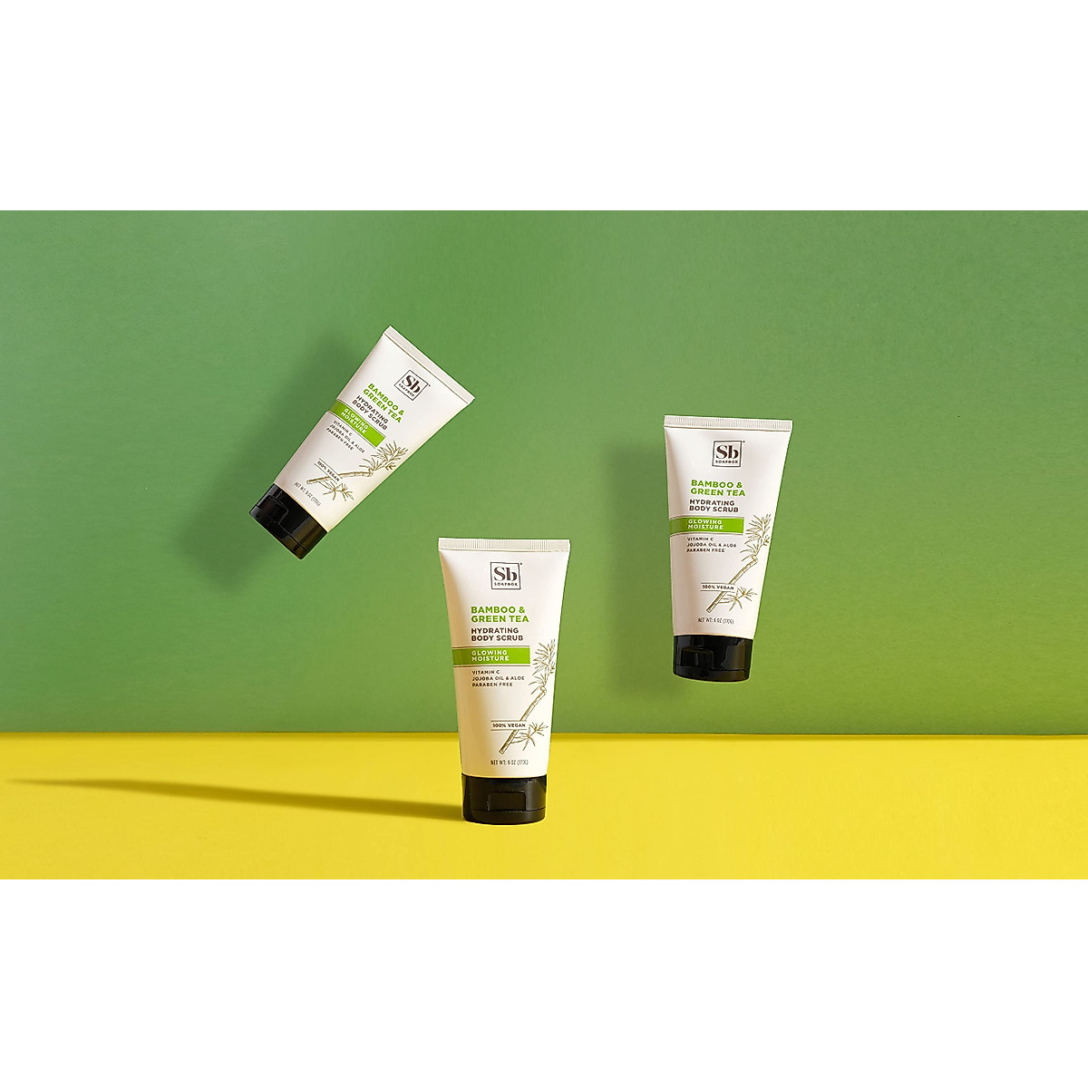 Soapbox Gentle Exfoliating Body Scrub ? Bamboo & Green Tea ? 6oz ? Moisturizing Body Scrub for Visibly Smoother Skin with Bamboo Oil, Vitamin C and Aloe Vera