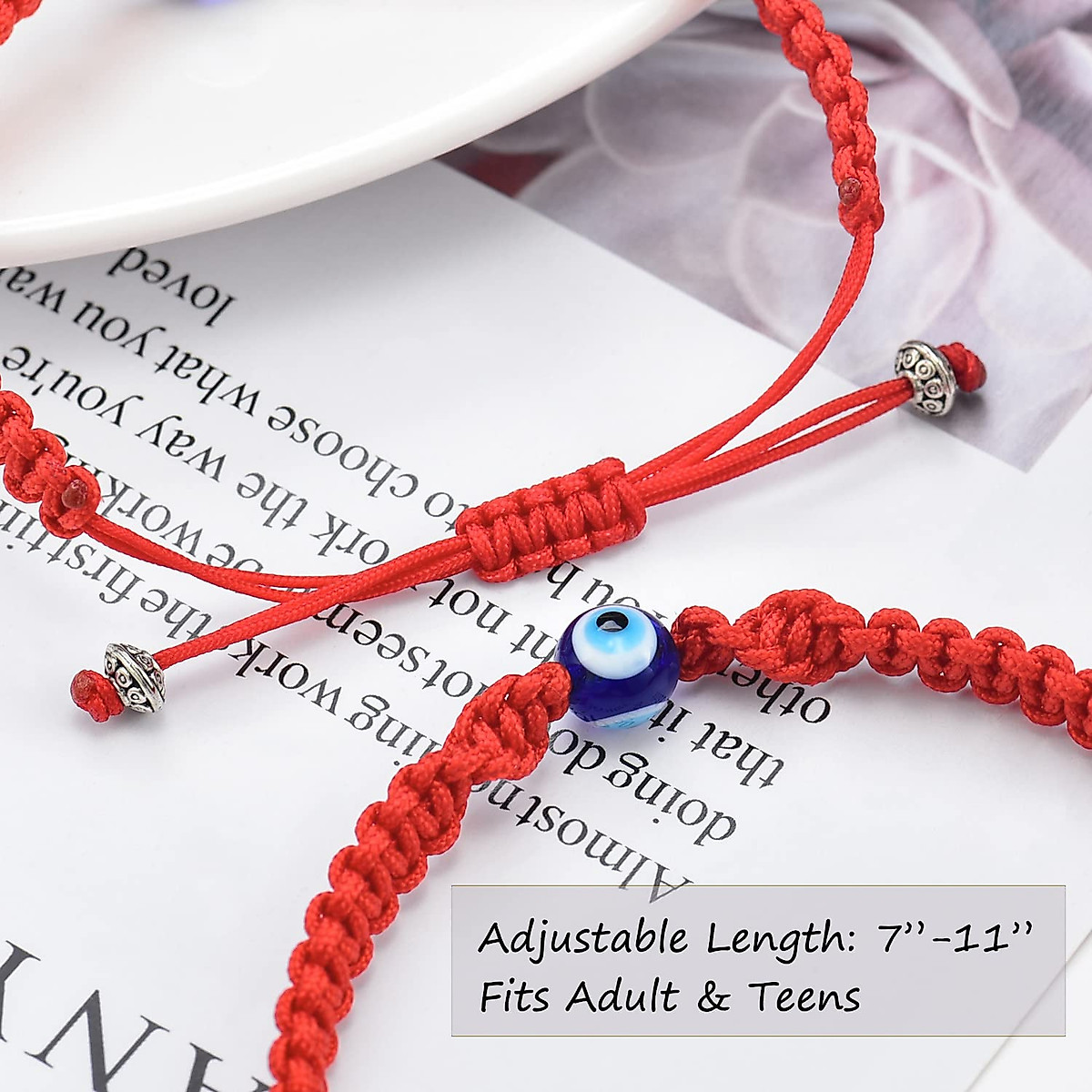 Tarsus Red String Evil Eye Bracelet for Women Teen Girls Kabbalah Good Luck Lucky Preotection Nazar Amulet