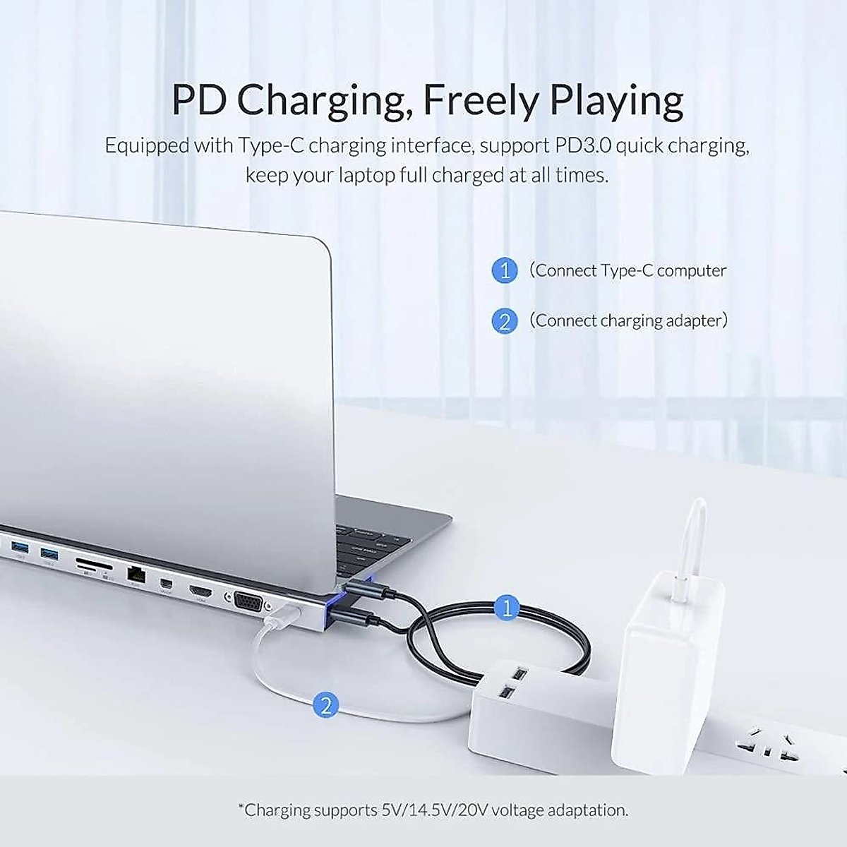 NIZYH 10 in 1 Type-c HUB TF&SD Card Reader VGA Mini DP HDMI-Compatible RJ45 PD Charger USB3.1 Laptop Hub