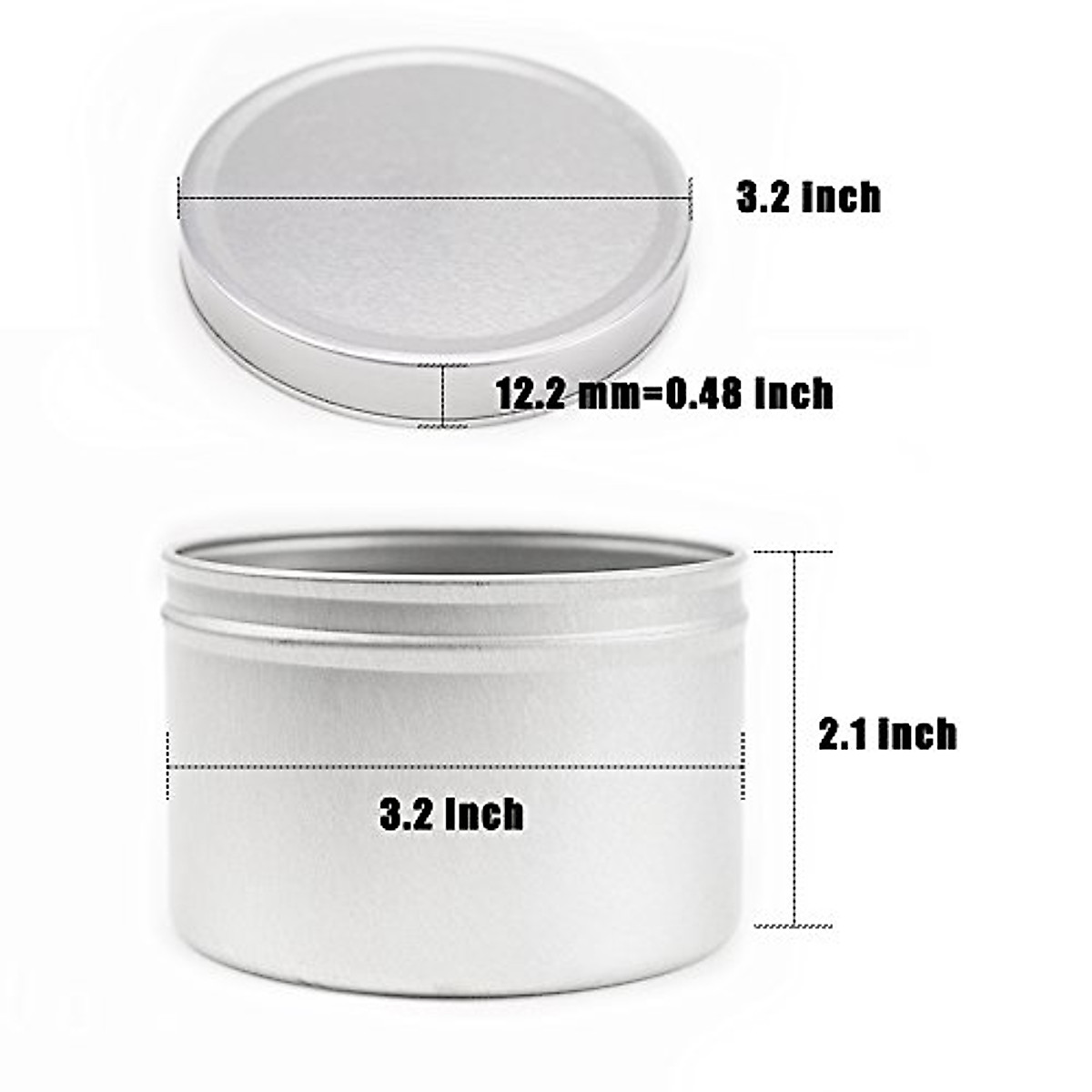 EricX Light Candle Tin 24 Piece, 8 oz, for Candle Making