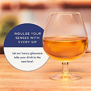 Crystal Whiskey Glasses Set of 4-18 Oz Cognac Glasses in Gift Box - for Scotch Cocktail Rum Cognac Vodka Liquor - Unique Gift for Men at Home Bar