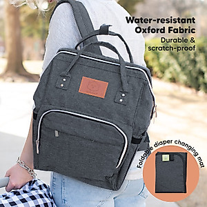 KeaBabies Diaper Bag Backpack and Car Seat Cover for Babies - Waterproof Multi Function Baby Travel Bags - Baby Car Seat Canopy for Spring, Autumn, Winter - Universal Stretch Fit Car Seat Covers