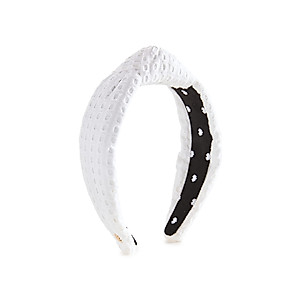 Lele Sadoughi Women's Eyelet Knotted Headband, Bianca 100, White, One Size