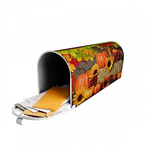 Fall Magnetic Mailbox Covers Standard Size 18 X 21 Sunflower Pumpkin Maple Leaf Mailbox Cover Autumn Thanksgiving Welcome Decorations Mailbox Wrap Post Letter Box Covers Decor for Outdoor Home Garden