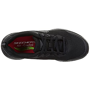 Skechers Women's Athletic lace up Arch Fit Sr Health Care Professional Shoe, Black, 7.5