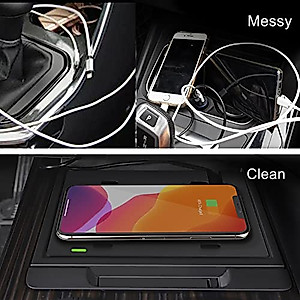 CarQiWireless Wireless Charger for Toyota Camry Accessories 2018 2019 2020 2021 2022 2023, Wireless Phone Charging Pad Tray for Camry XSE SE TRD LE XLE Hybrid Nightshade Car Interior Body Parts