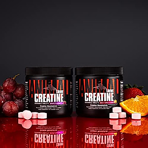 Animal Creatine Chews Tablets - Enhanced Creatine Monohydrate with AstraGin to Improve Absorption, Sea Salt for Added Pumps, Delicious and Convenient Chewable Tablets - Grape