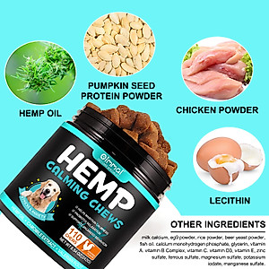 Calming Chews for Dogs, 110PCS Hemp Calming Treats Dog Anxiety Relief, Advanced Dog Calming Chews,Traval-Thunder-Seperations Stress Relief Calming Dog Treats (Chicken Flavor)