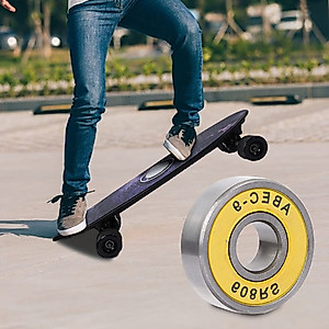 Skate Roller Bearing 8 Pcs Longboard Roller Skate Bearings 608 Ball Bearings for Skateboards Roller Blade Inline Skating Scooter (Yellow)