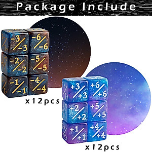 24 Pieces MTG Counter Dice Magic The Gathering Counters +1/+1 Buff Dice Sets Life Tokens Commander Deck for TCG Cards Gaming MTG Accessories