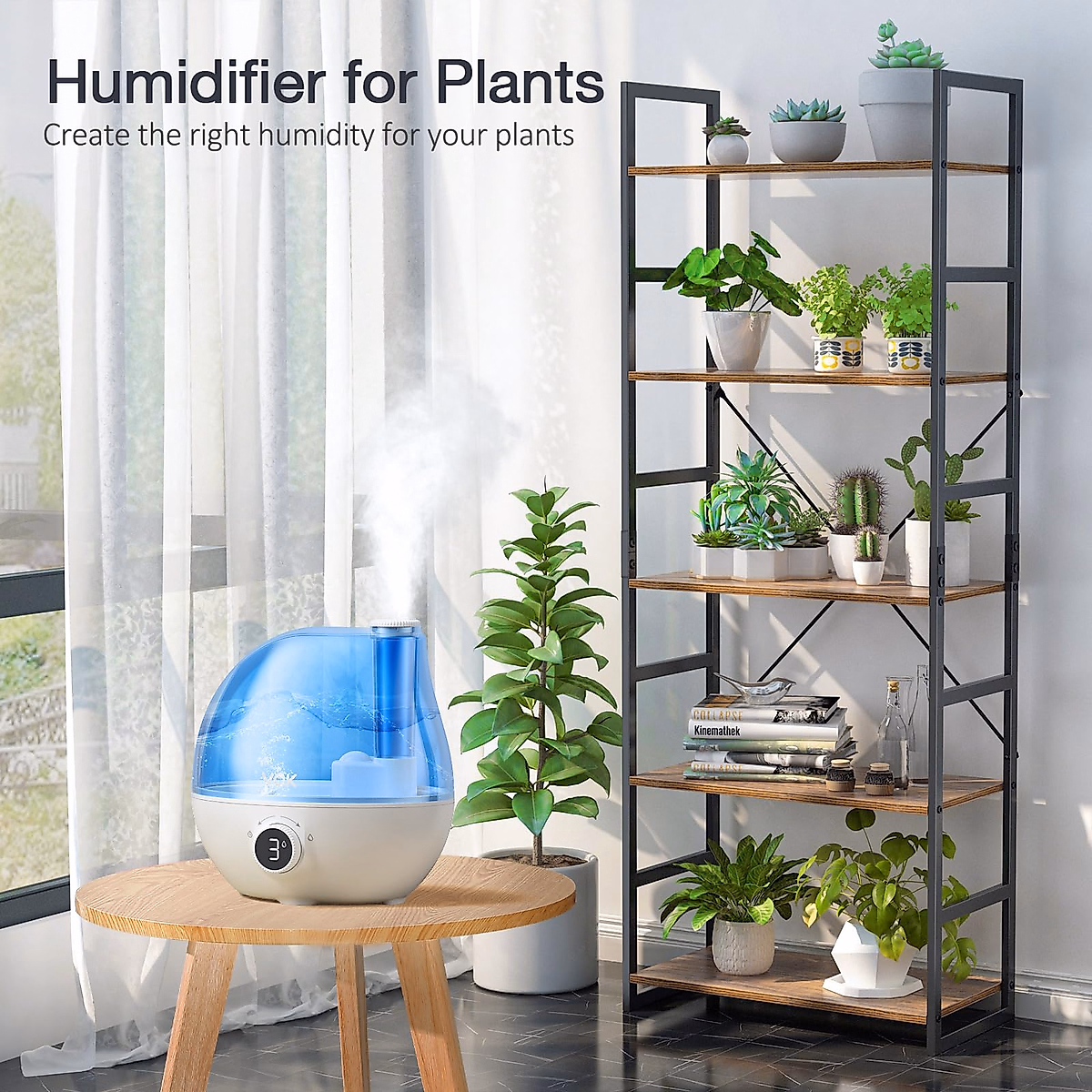 Humidifiers for Bedroom, VCK 2.3L Ultrasonic Cool Mist Quiet Air Humidifier, 24 Hours Run Time, Auto Shut-Off, 3 Mist Levels, 360° Rotation Nozzle for Home Baby Nursery, Plants, Large Room Indoor Use