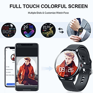 SKMEI Smart Watch Men, Smart Watch for Android iPhones with Pedometer, Waterproof Android Smart Watch with Heart Rate Blood Pressure Monitor Call Reminder Smartwatch for iOS Android