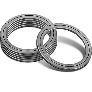 Batiyeer 6 Pack Titanium Key Ring Side Pushing Key Rings Quick Release Key Ring Labor Saving Side Pushing Key Organizer Kit for Keychains Dog ID Collar Tag Flashlight Men Women, 28 mm