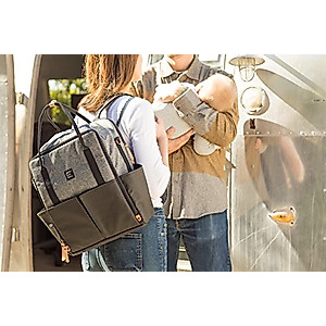 Petunia Pickle Bottom InterMix Backpack | Diaper Bag Backpack| Baby Bottle Bag for Parents | Stylish Baby Bag Organizer| Sophisticated and Spacious Backpack for On the Go Moms | Graphite/Black