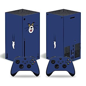 Vinyl Skin Protector Whole Body Decal Cover for Microsoft Xbox Series X Console Wrap Sticker Skins with 2 Controller Decals (Blue)