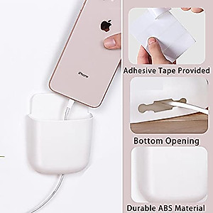 LVYOUIF 3 Pack Remote Control Holder Wall Mount Holders Hole-Free Phone Charging Organizer Pen Storage Containers For Home Office School Supply Storage (White)